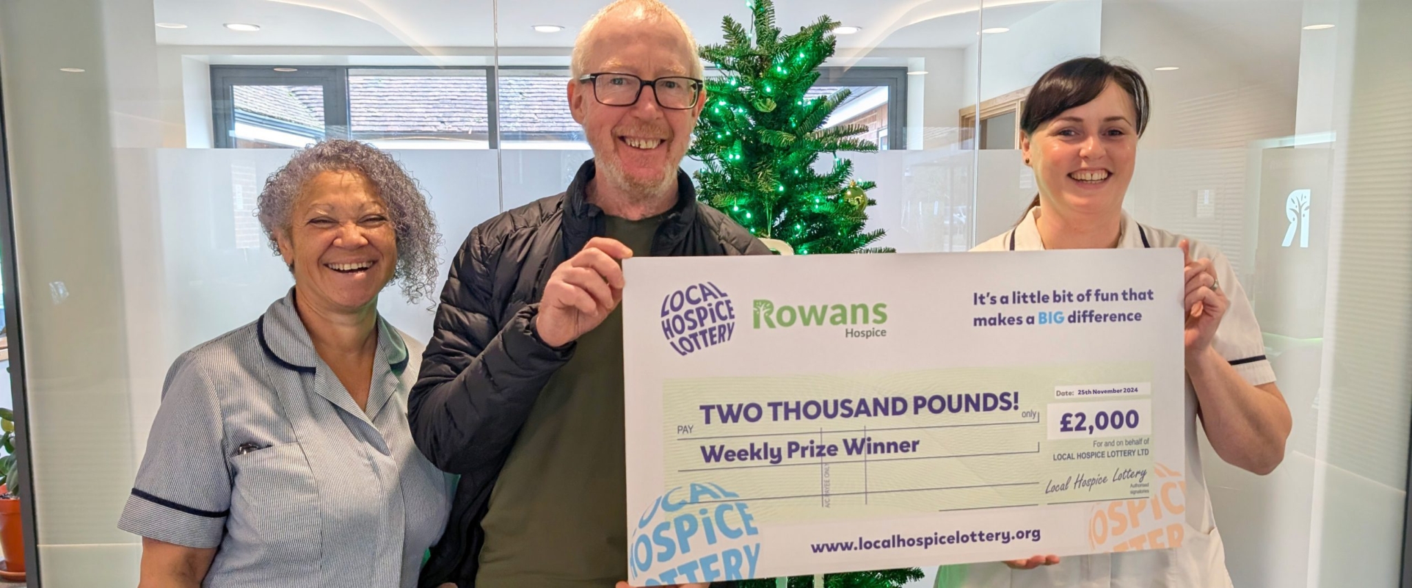 Andrew won £2,000 by supporting Rowans Hospice – just in time for ...